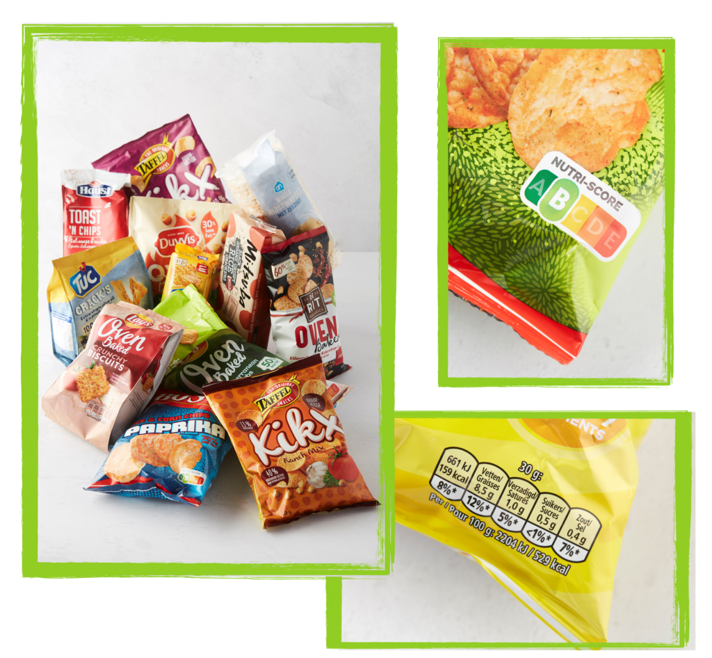 Nutritional labelling snacks