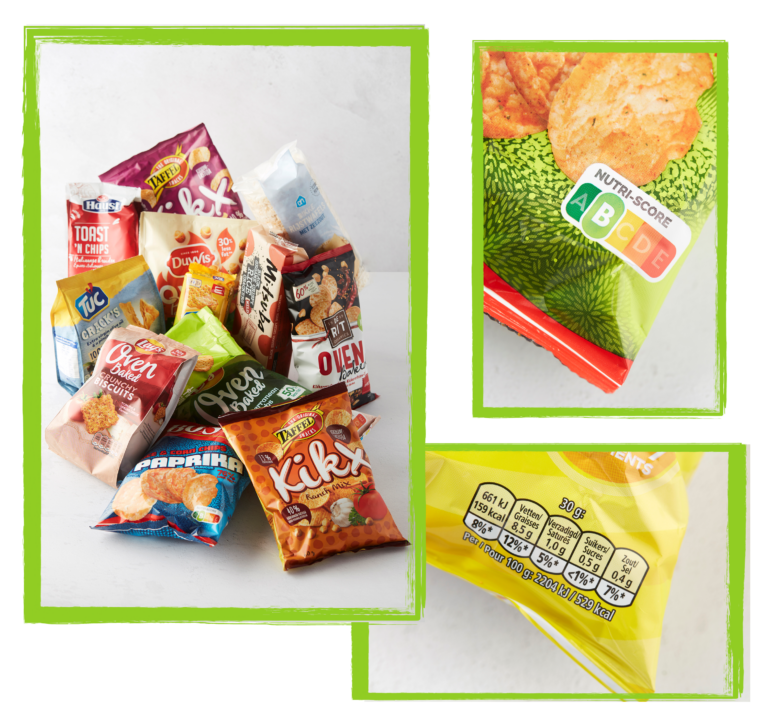 Nutritional labelling snacks