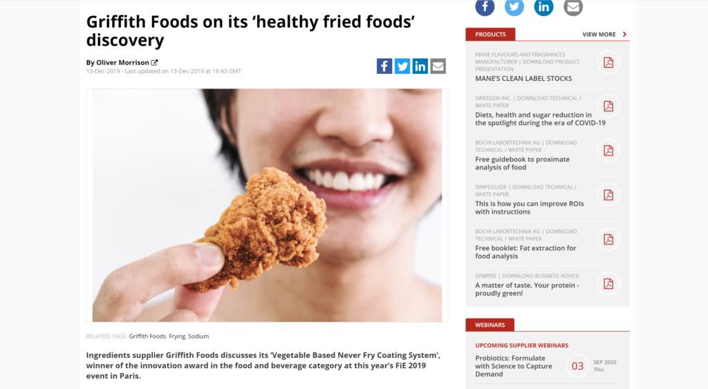Griffith Foods - North America | Griffith Foods on its ‘healthy fried ...